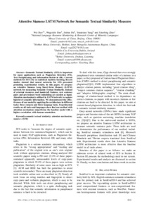 Attentive Siamese LSTM network for semantic textual similarity measure - DORAS